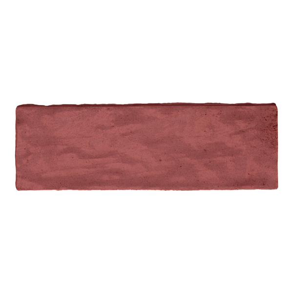 Riad Red Ceramic Wall Tile 6.5x20cm | Glossy Moroccan Style – Delforno