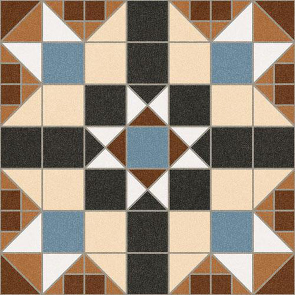 Marron Bourbone Ceramic Tile 31.6 x 31.6cm | Geometric Floor Tile ...