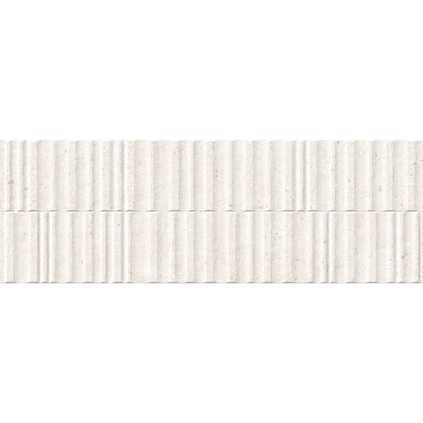 Manhattan Bone Wavy Ceramic Wall Tile 33x100cm | Textured Matt Finish ...