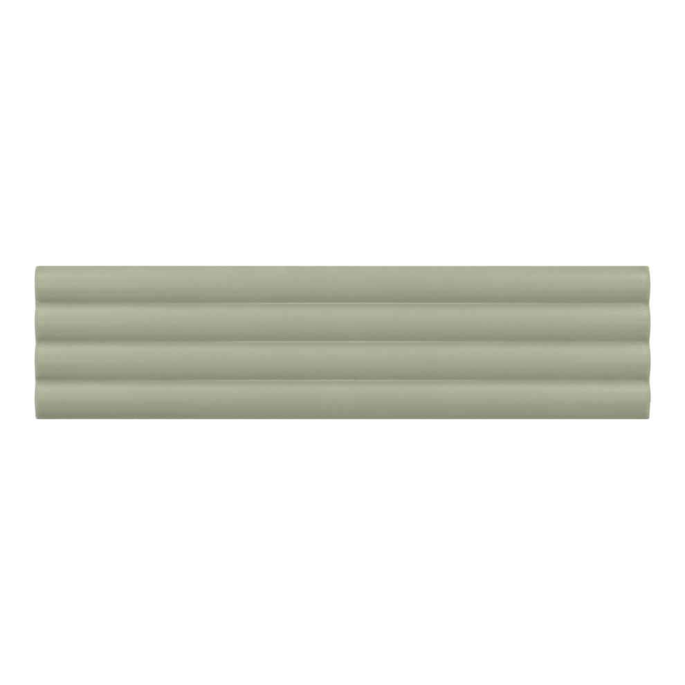 Onda Tansy Green Matt Ceramic Tile 5 x 20cm | Textured Wall Tile – Delforno